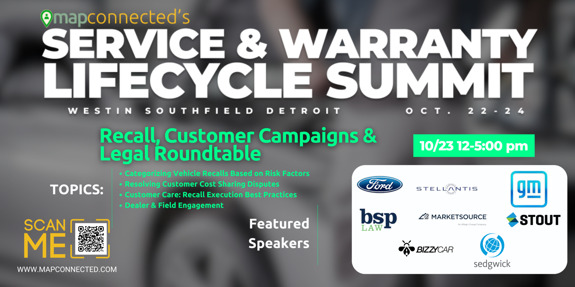 Recall, Customer Campaigns & Legal Roundtable 2024: Oct 23 - MAPconnected